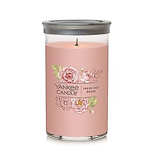 Yankee Candle Fresh Cut Roses Signature Medium Pillar Candle, 14.25oz