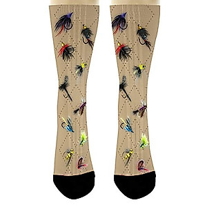 Fish Gifts for Women and Men Fly Fishing Gifts Fish Crew Socks Unisex 6-Pairs Novelty Crew Socks