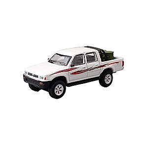 Classic Static Scale Models 1 64 for Toyota Hilux Pickup Truck White Alloy Car Model Collectibles Souvenir Display Ornament Adult Gift Non RC Toys (Color : A)