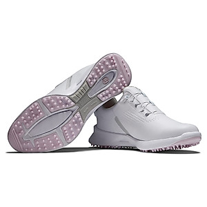 FootJoy Women's FJ Fuel Boa Golf Shoe, White/White/Pink, 7