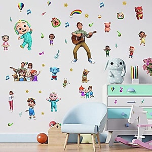 Cartoon Wall Decals Waterproof Peel and Stick Wall Decoration Stickers for Boys Girls Bedroom Bathroom Living Room Kitchen Nursery Playroom Decor