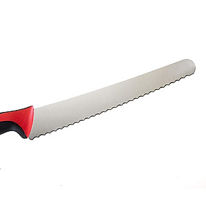 Mercer Culinary Millennia Color Handle Cutlery 10" Bread Knife (Wavy Edge Wide) Red