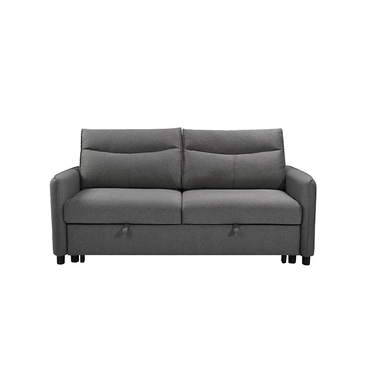 74.5" W Futon Loveseat W/Pull Out Sleeper Couch Bed and 2 Pillows,3 in 1 Reclining Backrest Love Seat Convertible Queen Size Sleeper&Sofabed for Home Apartment Office Living Room