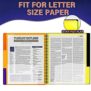 18 Pocket Poly Project Organizer, Spiral Project Folder Binder Organizer with Pockets, Multi-Subject Folder Office Notebook, Letter Size, School Supplies