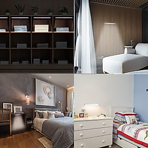 Stick-On Anywhere Portable Closet Lights Wireless 18 Led Under Cabinet Lighting Motion Sensor Activated Build In Rechargeable Battery Magnetic Little Safe Night Tap Light for Closet Cabinet (Silver-2)