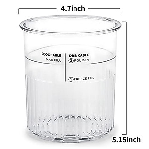 Anbige Replacement Parts 4 Pack Creami Pints and Lids, Compatible with Ninja CREAMi Ice Cream Maker NC500 Series NC501