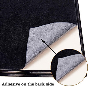 BENECREAT 12PCS 11.5"x15.5" Large Black Halloween Velvet Adhesive Back Sheet Jewelry Box Liner Fabric, Durable and Water Resistant for Festival Art Craft Making