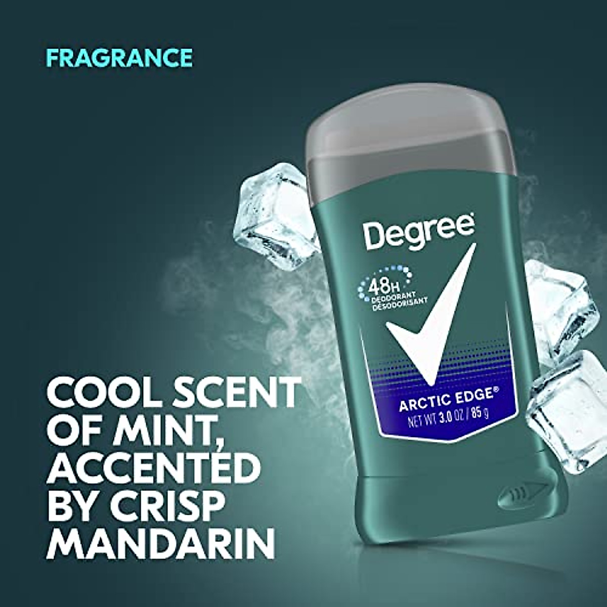 Degree Men Original Aluminum Free Deodorant for Men, 48-Hour Odor Protection, Arctic Edge 3 Ounce (Pack of 6)