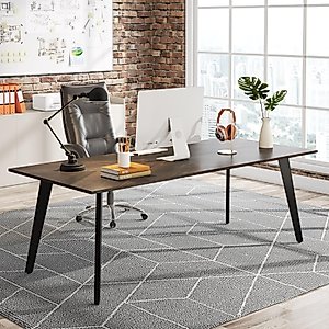 Tribesigns 6FT Conference Table, 70.2”W X 30.9”D Rectangular Meeting Room Table Seminar Table, Large Computer Desk for Home Office (Walnut)