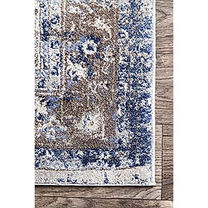 nuLOOM Lilah Vintage Medallion Area Rug, 9x12, Light Blue