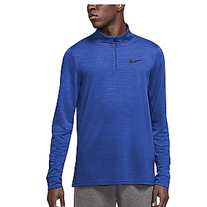 Nike Men’s Breathe Superset Game Royal Blue ¼ Zip (Quarter Zip) Training/Running Lightweight Long Sleeve Baselayer Shirt, Black Swoosh, Dri-Fit Wicks Moisture, Style CZ1212/Color 480, Size Small