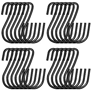 2 Inch Small S Hooks for Hanging, Heavy Duty Black S Hooks,Ornament Hooks for Christmas, 30 Pack Mini S Hooks for Hanging Plants, Necklaces,Pots Pans Mugs Clothes Towels Kitchen Closet Rod Jewelry
