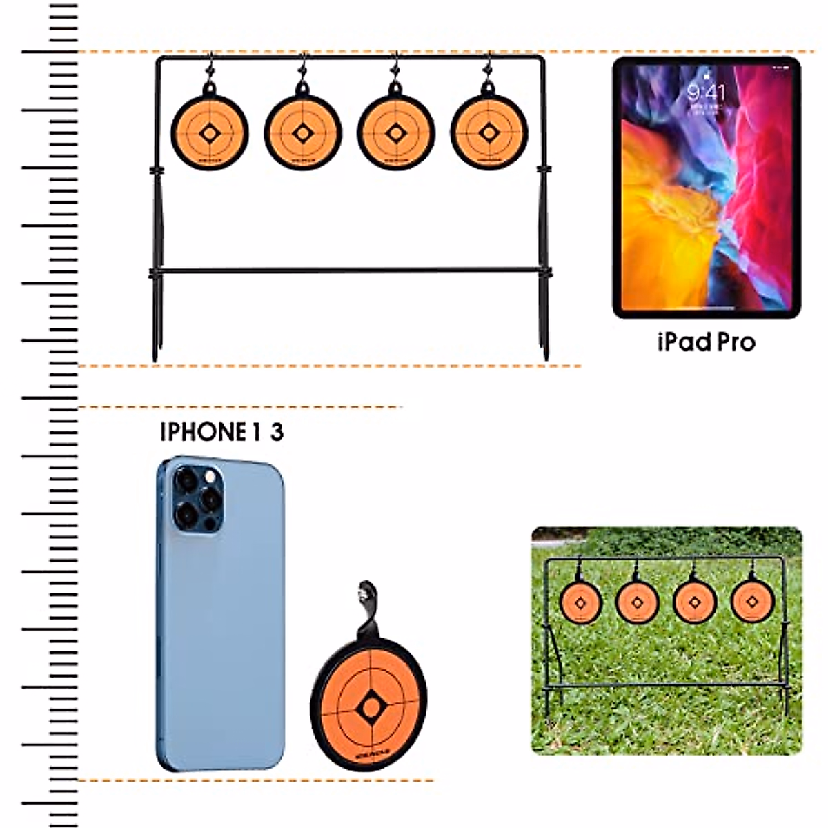 Ideagle BB Gun Targets, Auto Resetting Metal Spinning Target Airsoft Plinking Target Rated for .177 to .20 Caliber Pellet Gun