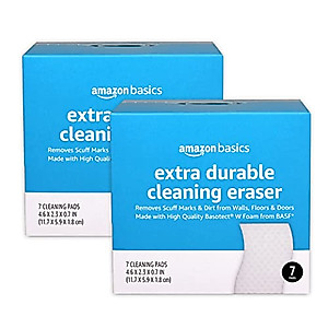 Amazon Basics Extra Durable Cleaning Eraser, White, 14 Count