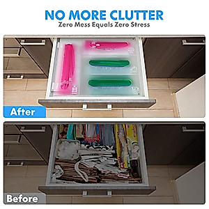 Acrylic Ziplock Bag Storage Organizer, Food Storage Bag Holders for Gallon, Sandwich, Snack, Quart Size Bags, Compatible With Ziploc, Solimo, Hefty, Glad Bags Variety Size