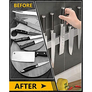 Magnetic Knife Holder 1 Pcs 16In Premium Stainless Steel Magnetic Knife Strip Heavy Duty Magnet Strip for Knives