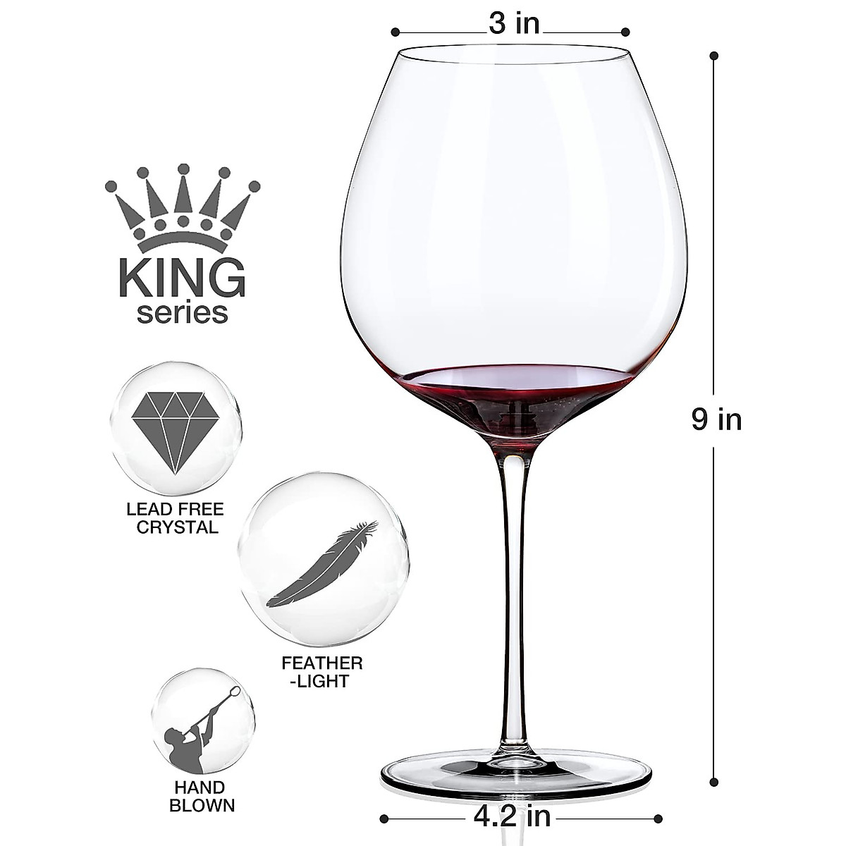ROVSYA Large Wine glasses set of 1