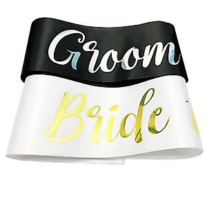 NAUXIUDSJS Bride to Be Sash and Groom to Be Sash, Bachelorette Party Supplies Engagement Party Favors, Bridal Shower Sashes Bachelor Decorations Just Married Gift Engaged Decor Accessories