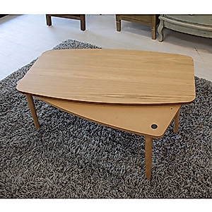 AZUMAYA Kotatsu Heater Folding Legs Table W36.0 x D20.0 x H14.5 Inches Natural Oak and Rubber Wood Material Home and Living Natural Oak Wooden Color ELFI-901OAK