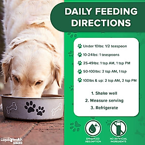 LIQUIDHEALTH 128 Oz K9 Liquid Glucosamine Level 5000 for Dogs, Large Dogs and Breeds - Chondroitin, MSM, – Joint Health Supplements, Dog Vitamins Hip Joint Juice, Dog Joint Oil - 1 Gallon