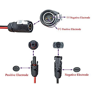 AAOTOKK 10AWG Solar Female & Male Connector to 2 Pin Male Power Industrial Circular Connector for fit Solar Panel Suitcase, Forrest River RV Ports, Grand Design RV's Industry (0.4m/1.3ft)