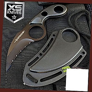 5.5" Karambit Black MINI NECK Carbon Steel Sharp Tactical Fixed Blade Knife Claw Hunting Fishing Survival Necklace HK07