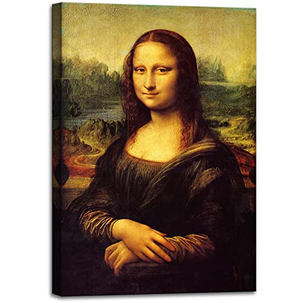 msspart Canvas Prints Wall Art Mona Lisa by by Leonardo DaVinci, The World Classic Paintings Reproductions for Living Room, Office Home Decoration 12"x16"