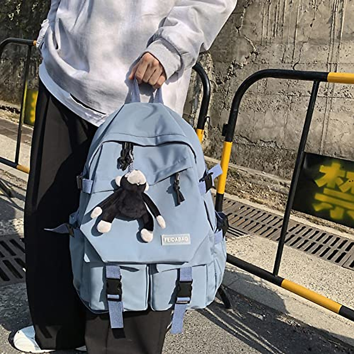 Haozhixin School Backpack,College High School Laptop Backpacks,Waterproof Large Travel Daypack Kawaii Bookbags for Men Women Students, Blue, (L6F3256O9J11MY)