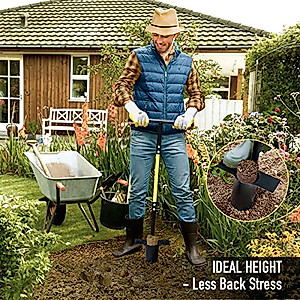 Jardineer Bulb Planter Tool - Long Handle Bulb Planter with Small Bulb Planter Set, Saw-Tooth Bulb Transplanter for Quick Dig. Durable Bulb and Garden Planter Steel Handle, Ideal Bulb Planting Tool