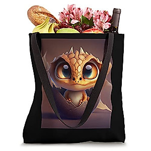 Happy Dragon Baby Hatching From A Dragon Egg - Magic Dragon Tote Bag