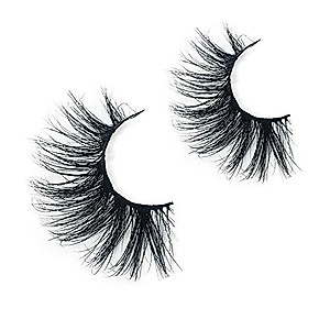 GOO GOO Mink Lashes, 18mm Natural False Eyelashes 3D Layered Effect Real Siberian Mink Fur Fake Eyelashes Hand Made Strips Eyelashes Reusable Make Up 1 Pair Natural Lashes