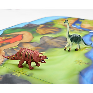 Neat-Oh! Dinosaur Prehistoric World 2-Sided Playmat w/2 dinosaurs