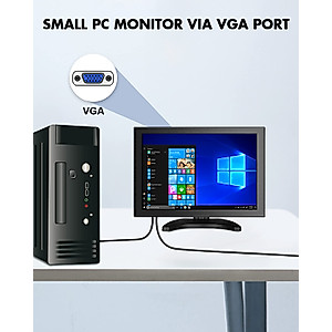 Eyoyo 2K Small Monitor 12 Inch QHD 2160x1440, Thin IPS HDMI Screen CCTV Security Monitors VGA Portable Monitor for Laptop PC Computer PS4 PS5 Switch 4B/3B+/3B Windows 7/8/10
