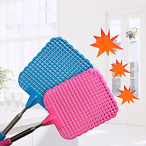 Fly Racket, 9PCS Practical Retractable Mini Fly Racket with Stainless Steel Rod for Camping for Outdoor