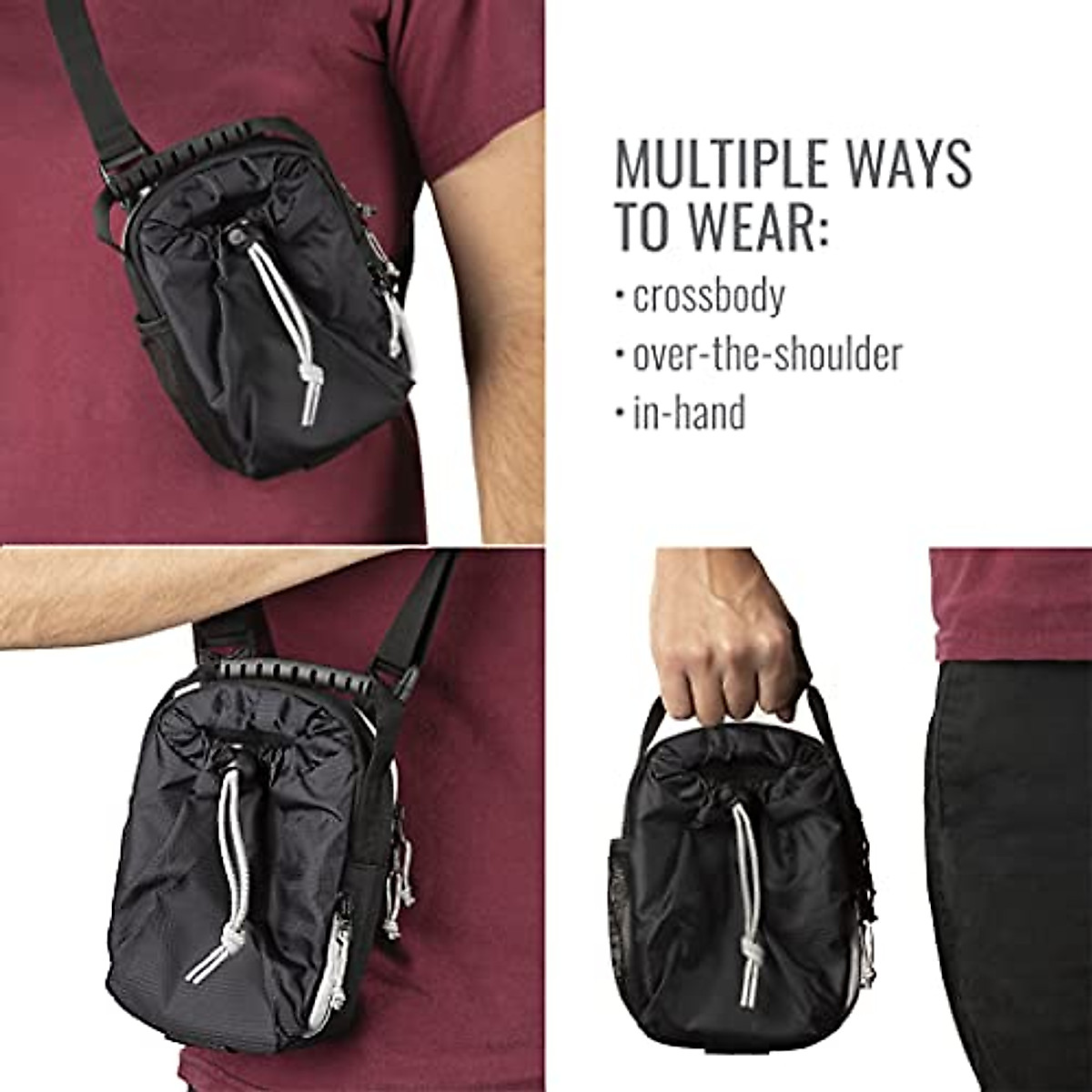 2nd Childhood Festival Crossbody Bag; XL Water Bottle Carrier with Zippered Pocket to Hold Phone, Wallet, and Keys