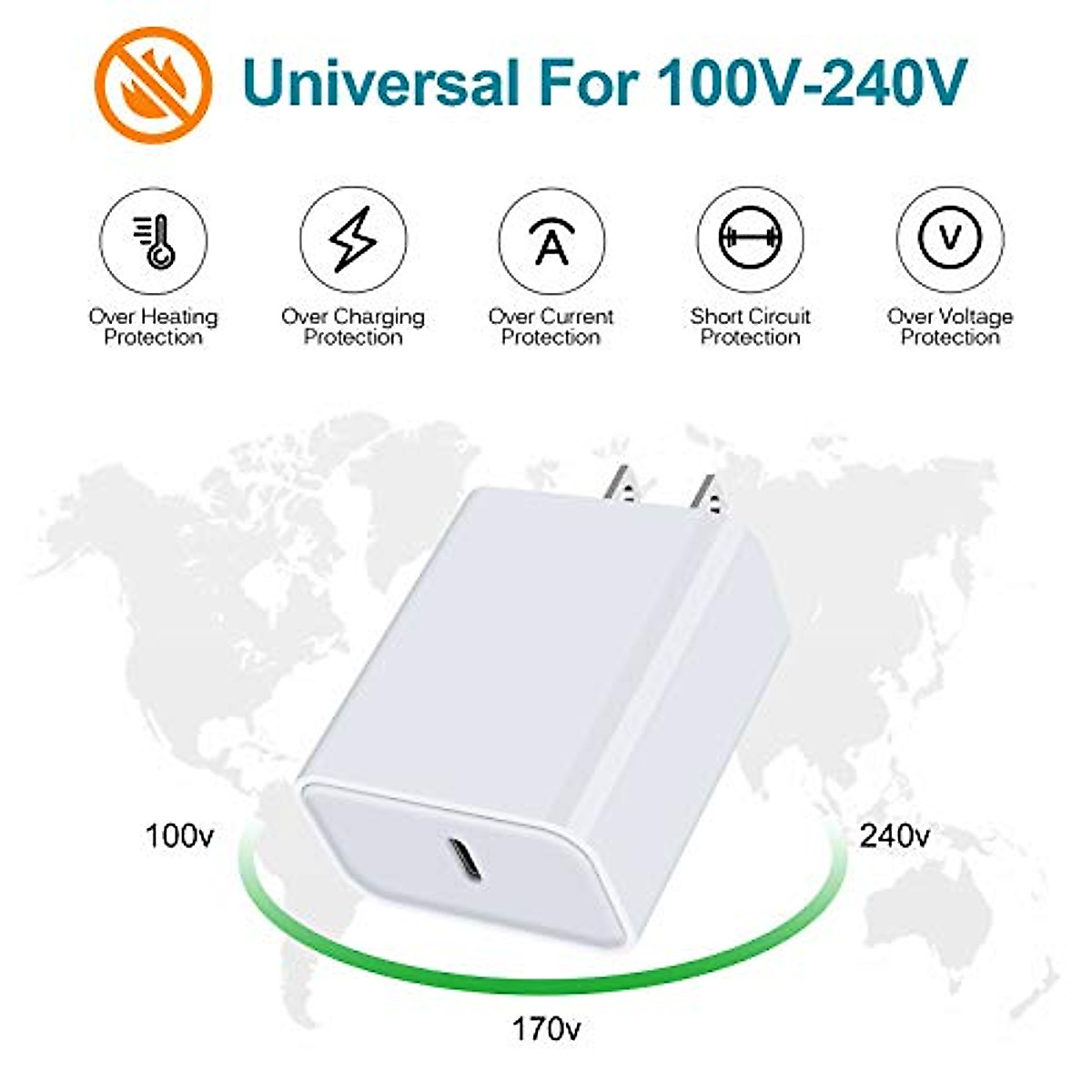 Fast USB C Wall Charger,20W PD Power Adapter Charging Block Compatible with iPhone 14 13 12 11 Pro Max,SE/X/XS,iPad Pro,Samsung Galaxy S20 S10 S9 A01 A11 A21 A51 A71 A20 A50 Note 20,Pixel 5 4a 3a 2 XL