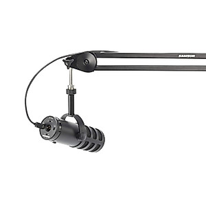 Samson Q9U XLR/USB Dynamic Broadcast Microphone Bundle with Pop Filter and Broadcast/Webcast Boom Arm with XLR Cable