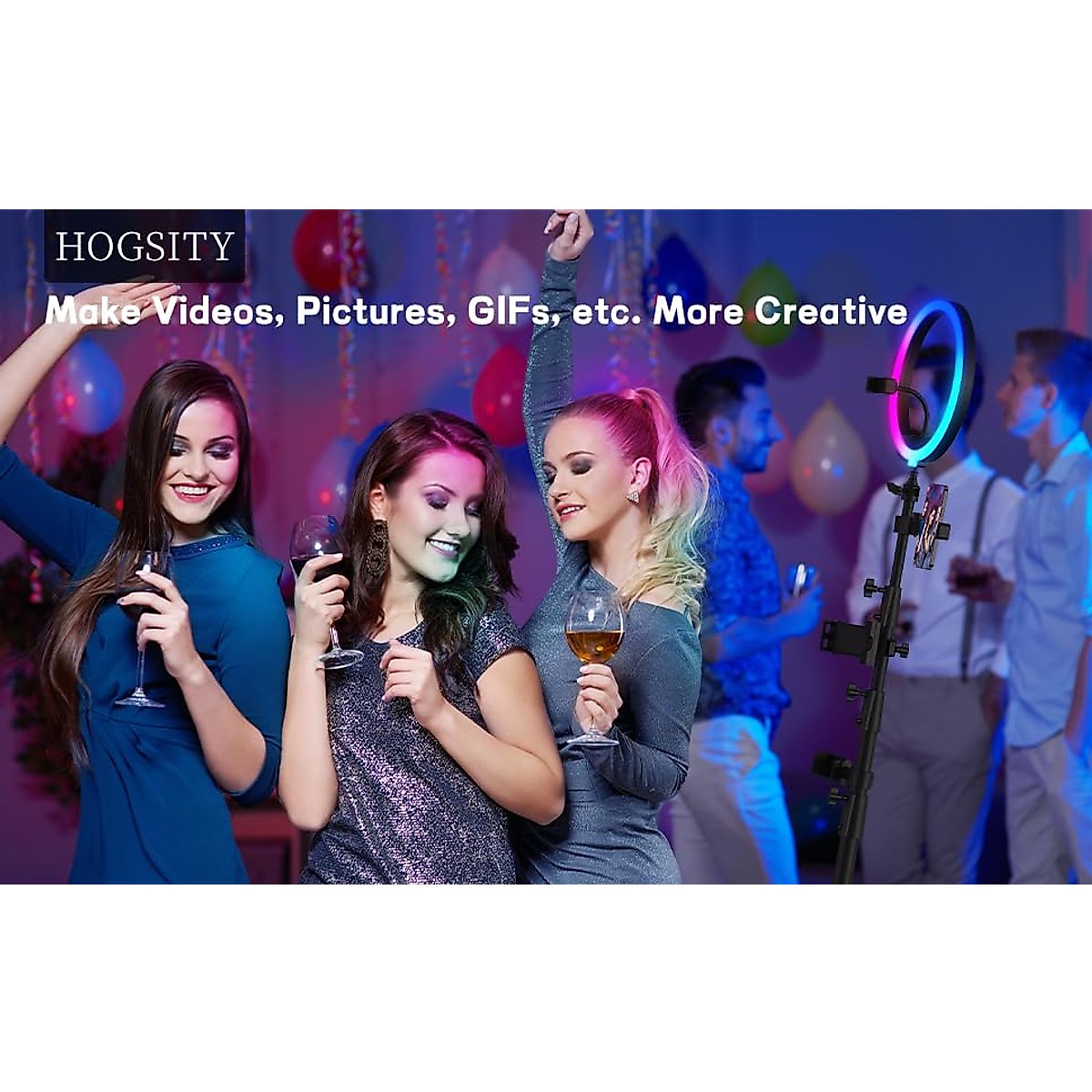 HOGSITY 360 Photo Booth Machine for Parties for 1-3 PPL,with APP,Wireless Light Strip,Custom Logo&Parts Replace,360 Camera Booth Auto Spin w/Ring Light&Flight Case for Slow Motion Etc.27