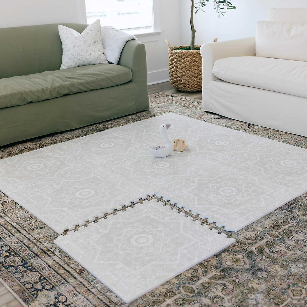 Little Landings Baby Play Mats for Floor - Layla (4x6ft) - Premium EVA Foam Play Mat for Babies & Toddlers - Perfect for Tummy Time, Crawling, Playroom - Stylish & Comfortable Kids Play Mat