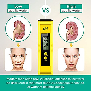 Digital PH Meter, PH Meter 0.01 Water Quality Tester with 0-14 PH Measurement Range for Household Drinking, Pool and Aquarium Water PH Tester Design with ATC