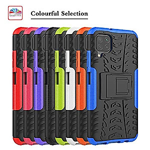 LiuShan Compatible with Huawei P40 Lite Case,Shockproof Heavy Duty Combo Hybrid Rugged Dual Layer Grip Cover with Kickstand for Huawei P40 Lite/Nova 6 SE (Not fit Huawei P30 Lite) Smartphone,Red