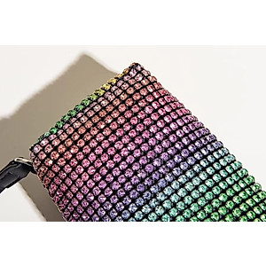 Crystal Cross Body Bags for Women Rhinestone Evening Purse Wedding Bags with Chain Prom Clutch Evening Bag Party Shoulder Bag (Colorful)