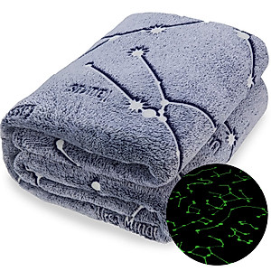 Kanguru Glow in The Dark Constellation Blanket, Christmas Thanksgiving Blanket Gifts for Birthday Kids Women Girls Boy Best Friend