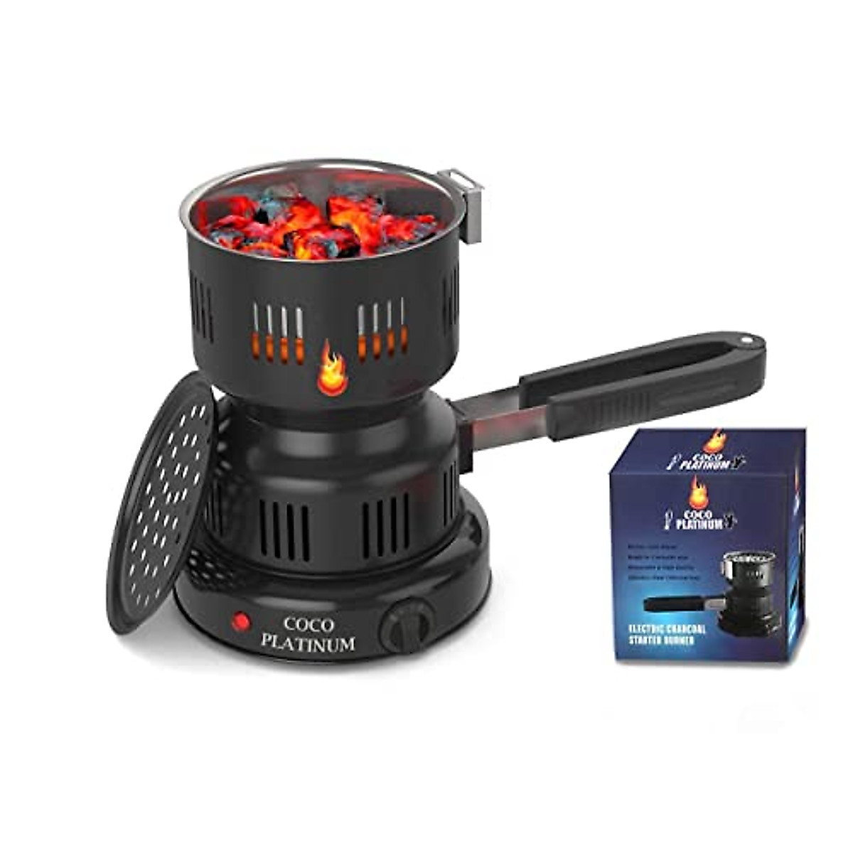 Multipurpose Electric Charcoal Starter - Electric Charcoal Burner Electric Stove - 650W Hot Plate Electric with Stainless Steel Coiled Burner