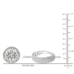 Dazzlingrock Collection 0.90 Carat (Cttw) Round White Diamond Women Anniversary Band, 10K White Gold, Size 5.5