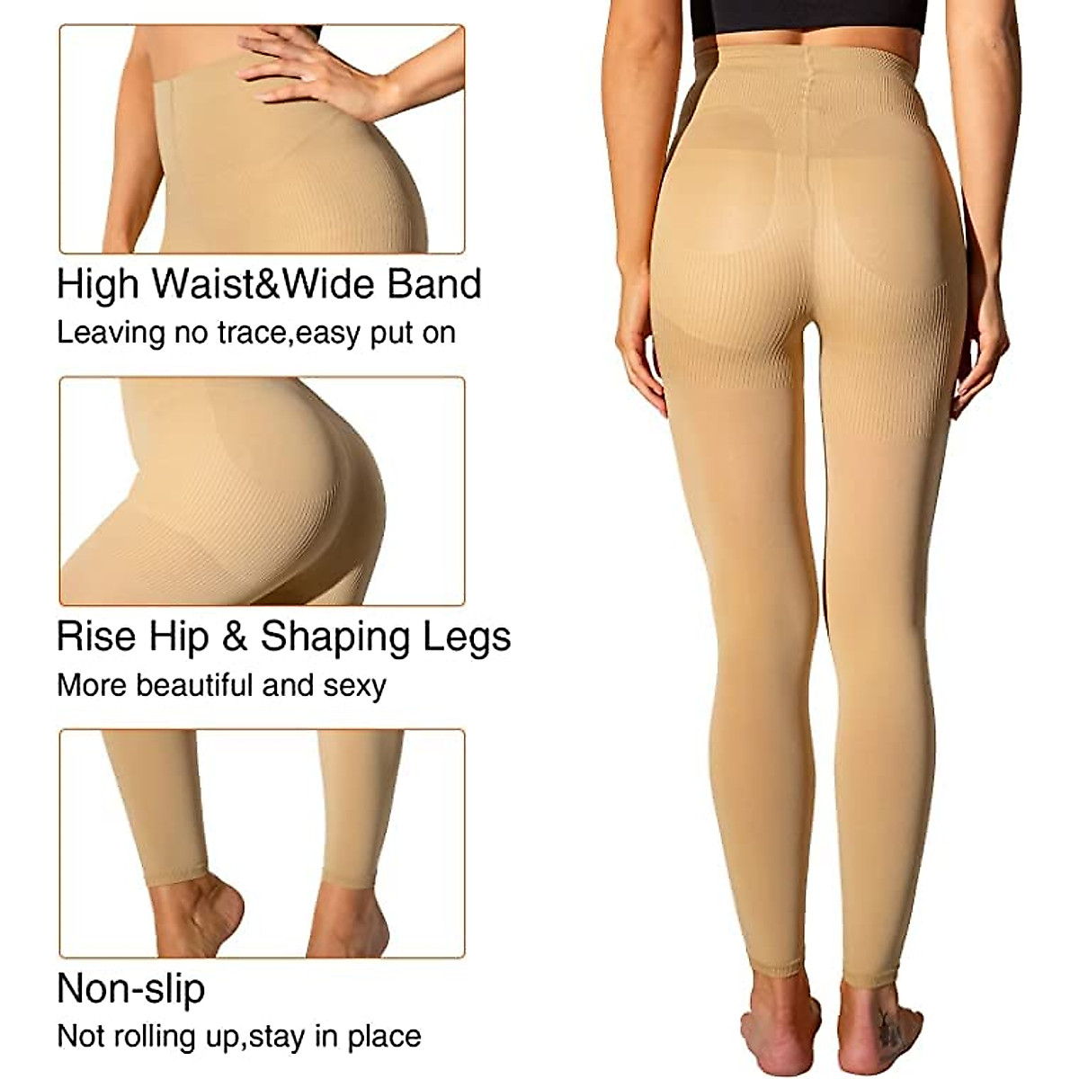 Compression Pantyhose 8-15mmHg for Women's Medical Quality Footless Support Stocking Compressive Tights