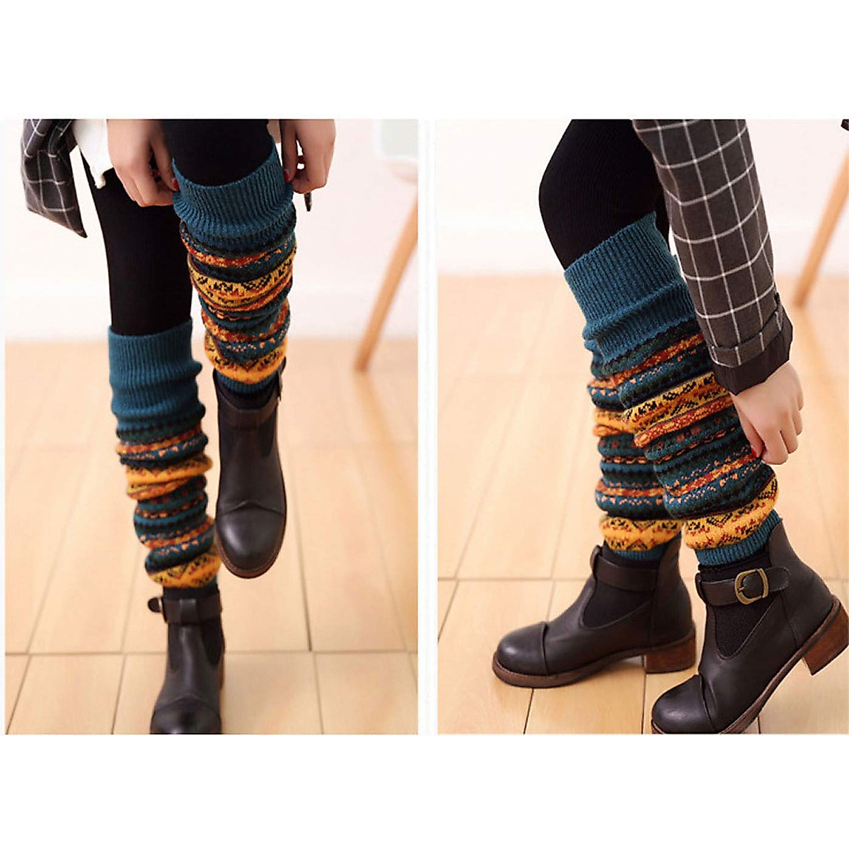 Lucky staryuan Women Wool Knit Leg Warmer Boot Warmer(4Pairs)