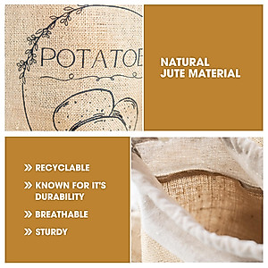 Potato Storage Bag | Natural Jute Potato Onion Garlic Storage Set for Pantry | Breathable & Fresh Onion Potato Storage | Easy to Clean Potato and Onion Storage Bag | Air Flow, Light Blocking