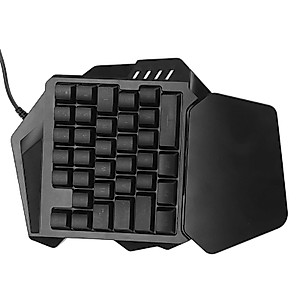 Acogedor One Handed Macro Mechanical Keyboard, 35 Keys Portable Mini Gaming Keyboard with RGB Backlight, 5 Multimedia Keys for Playing Games
