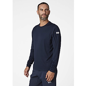 Helly-Hansen Mens HH Tech Crew Long Sleeve Shirt, 597 Navy, Medium